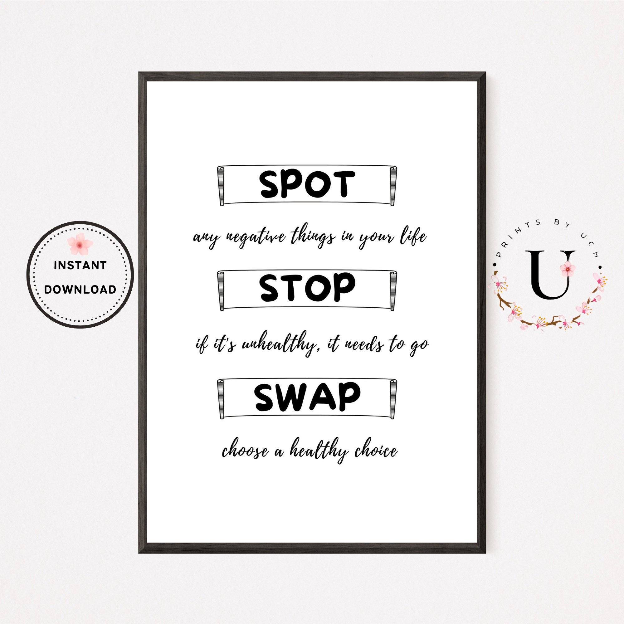 Spot, Stop, Swap by Jay Shetty, Vision Board Printables, Printable Wall ...
