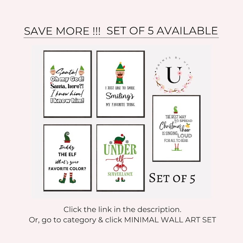 Elf the Buddy, Christmas Printables, Printable Wall Art, Holiday Decor ...