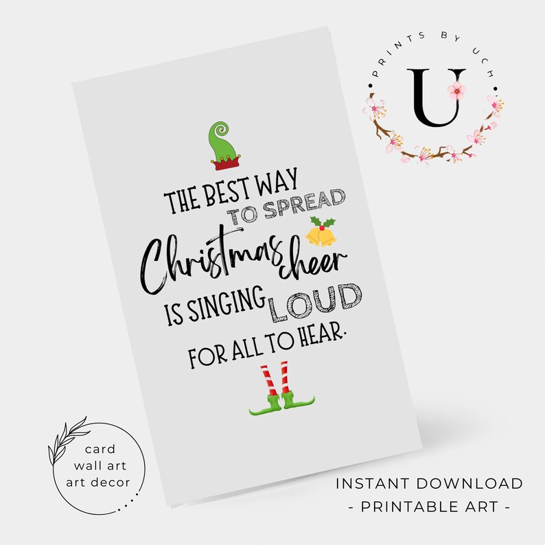 Elf, Minimal Wall Art Set of 2, Christmas Printables, Printable Wall ...