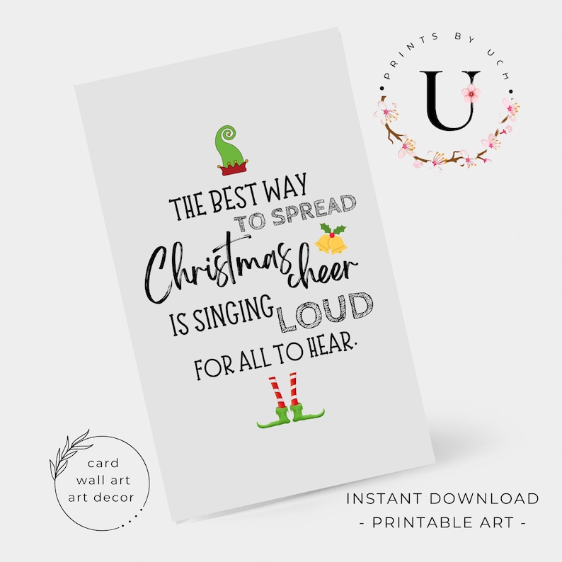 Elf the Buddy, Christmas Printables, Printable Wall Art, Holiday Decor ...