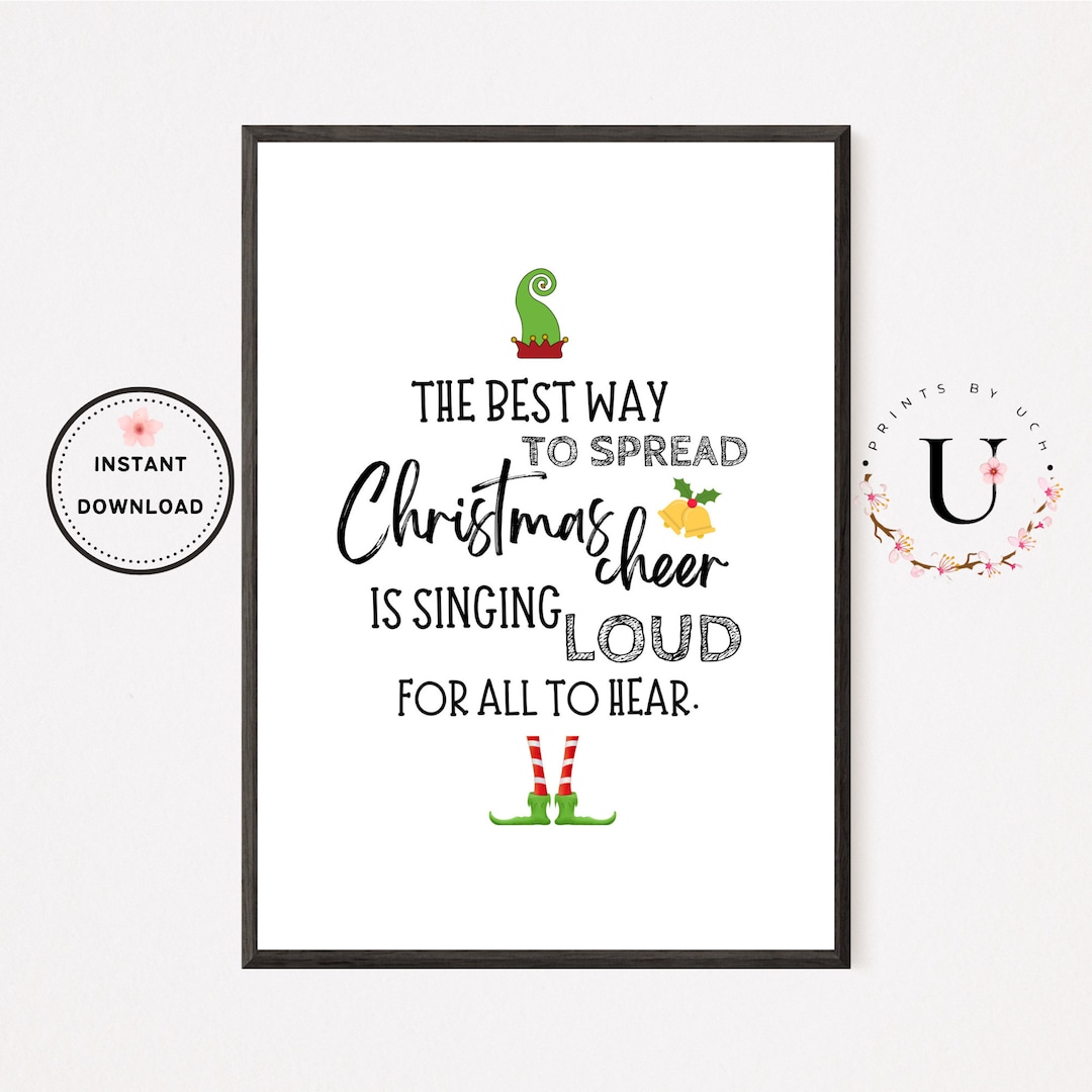 Elf the Buddy, Christmas Printables, Printable Wall Art, Holiday Decor ...