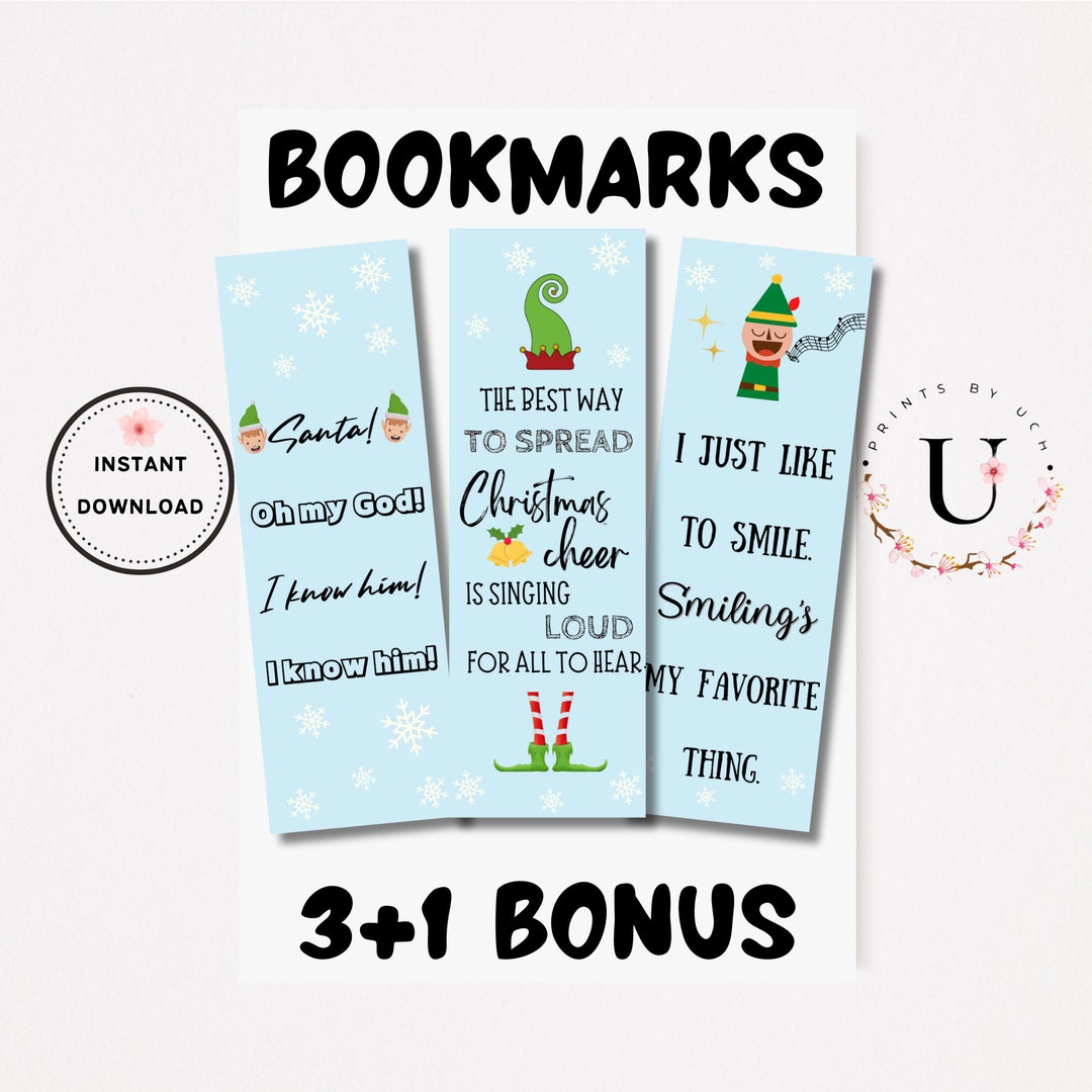 Elf Movie Christmas Printable Bookmark Set, Popular Printables, Buddy ...