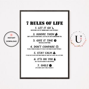 Quotes About Life, 7 Rules of Life Poster, Popular Printables ...