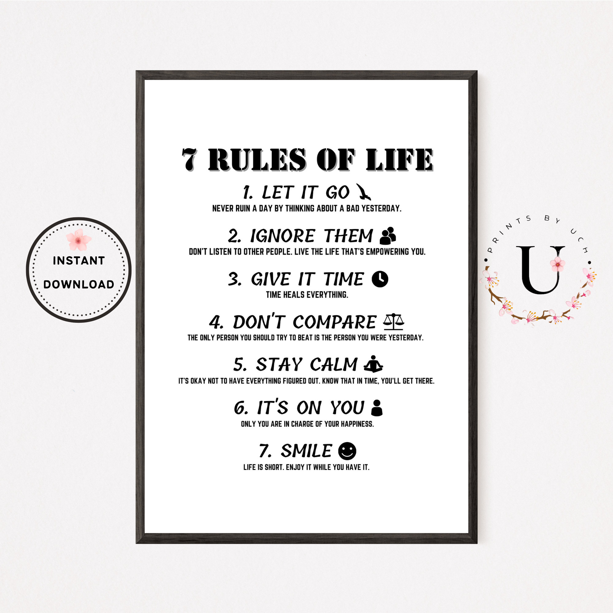 Quotes About Life, 7 Rules of Life Poster, Popular Printables ...