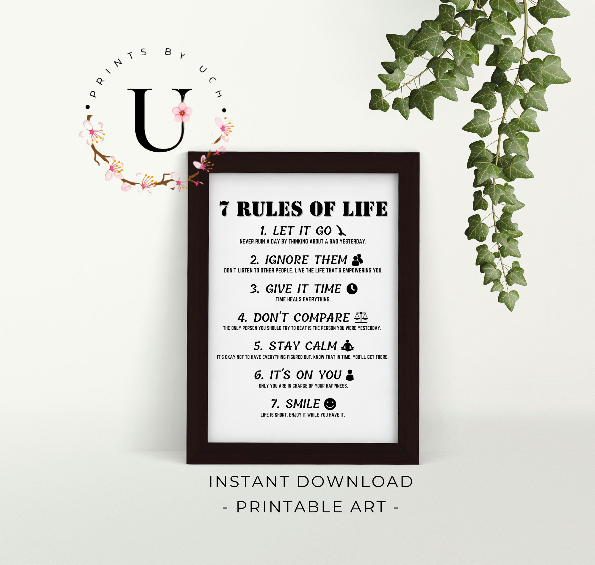 Quotes About Life, 7 Rules of Life Poster, Popular Printables ...