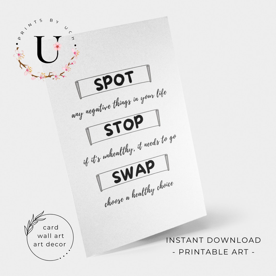 Spot, Stop, Swap by Jay Shetty, Vision Board Printables, Printable Wall ...