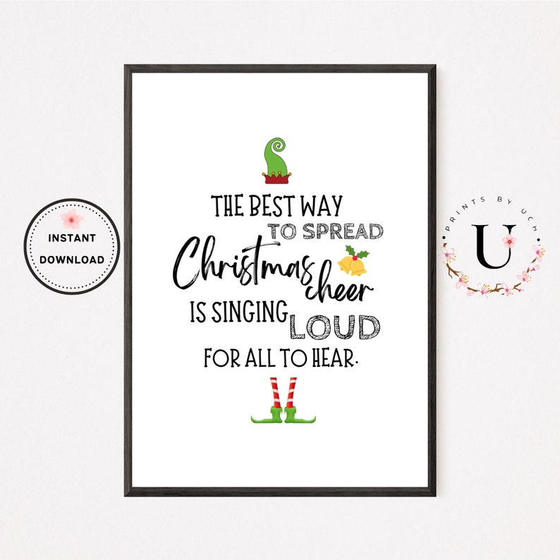 Elf, Minimal Wall Art Set of 2, Christmas Printables, Printable Wall ...