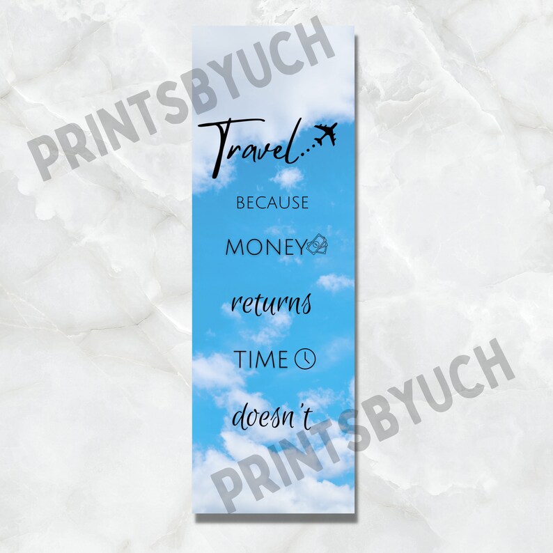 Set of 4 Printable Bookmarks, Travel Quotes, Quotes About Life ...