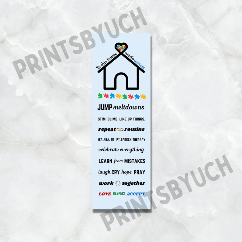 Set of 3 Printable Bookmarks, Autism Acceptance, Autism Awareness ...