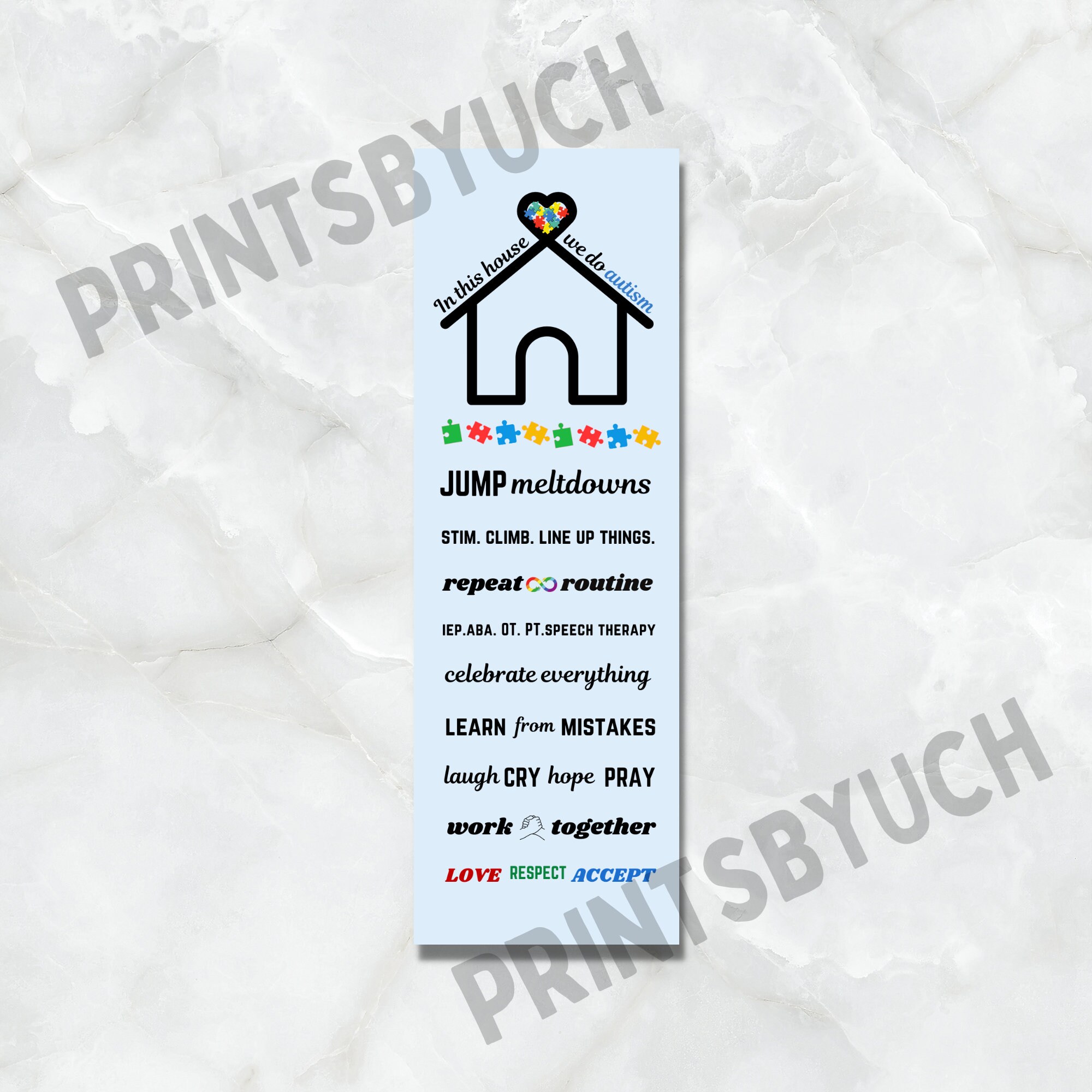 Set of 3 Printable Bookmarks, Autism Acceptance, Autism Awareness ...