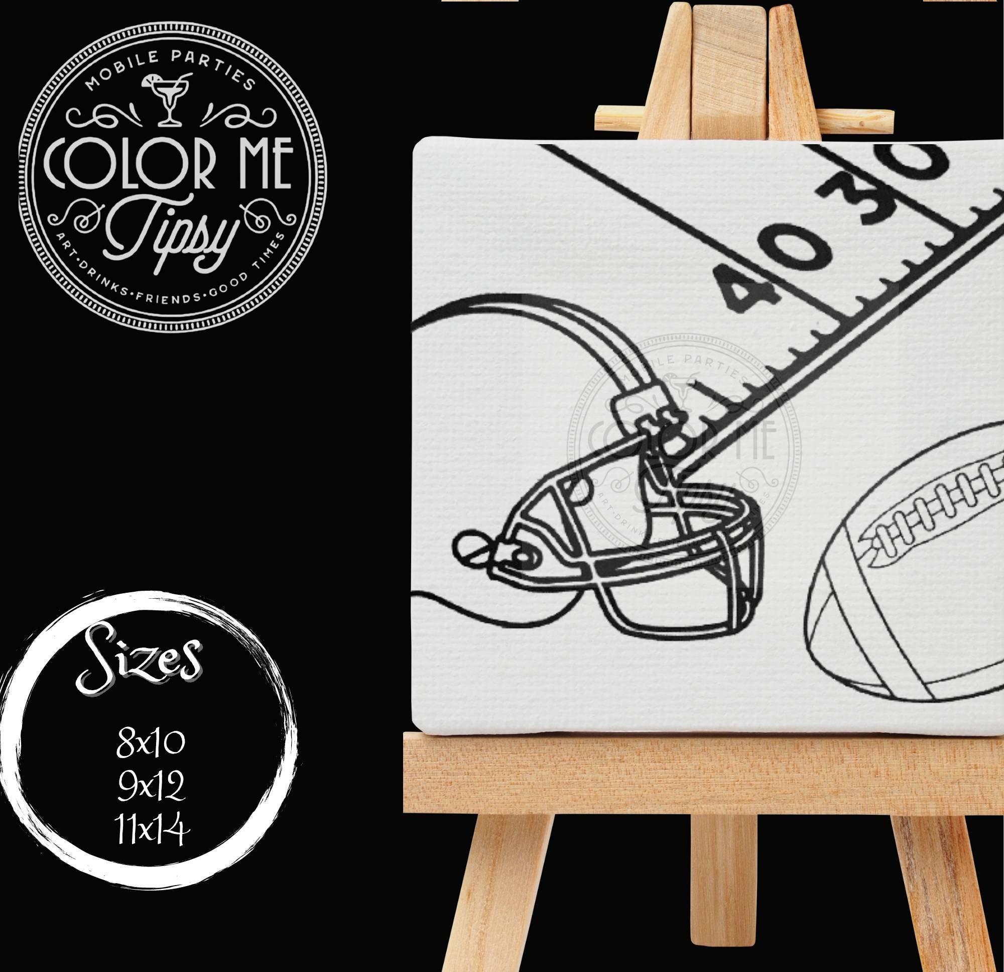 Pre Drawn Canvas / Pre Sketched / Outlined Canvas / NFL/ Football Field ...