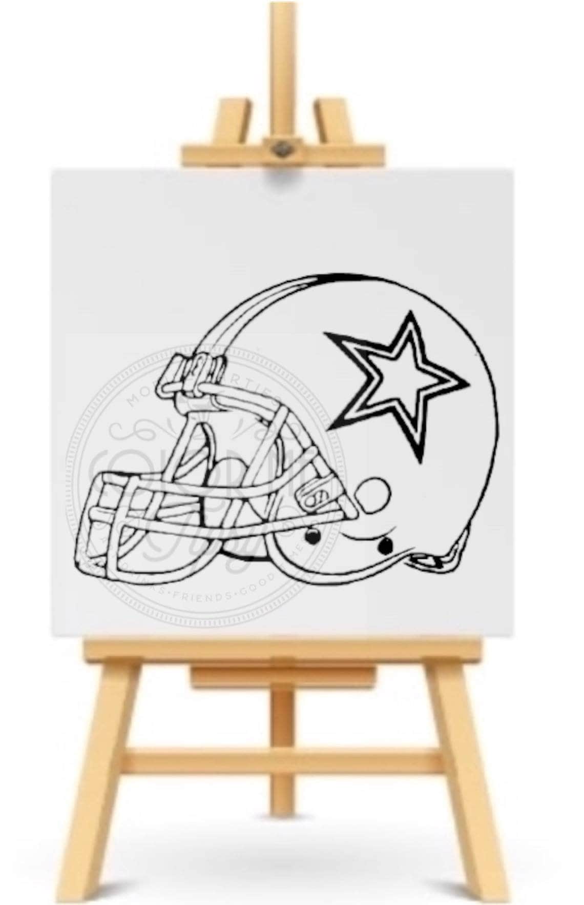Predrawn Canvas / Presketched / Outlined Canvas / Football/ NFL/ DIY ...