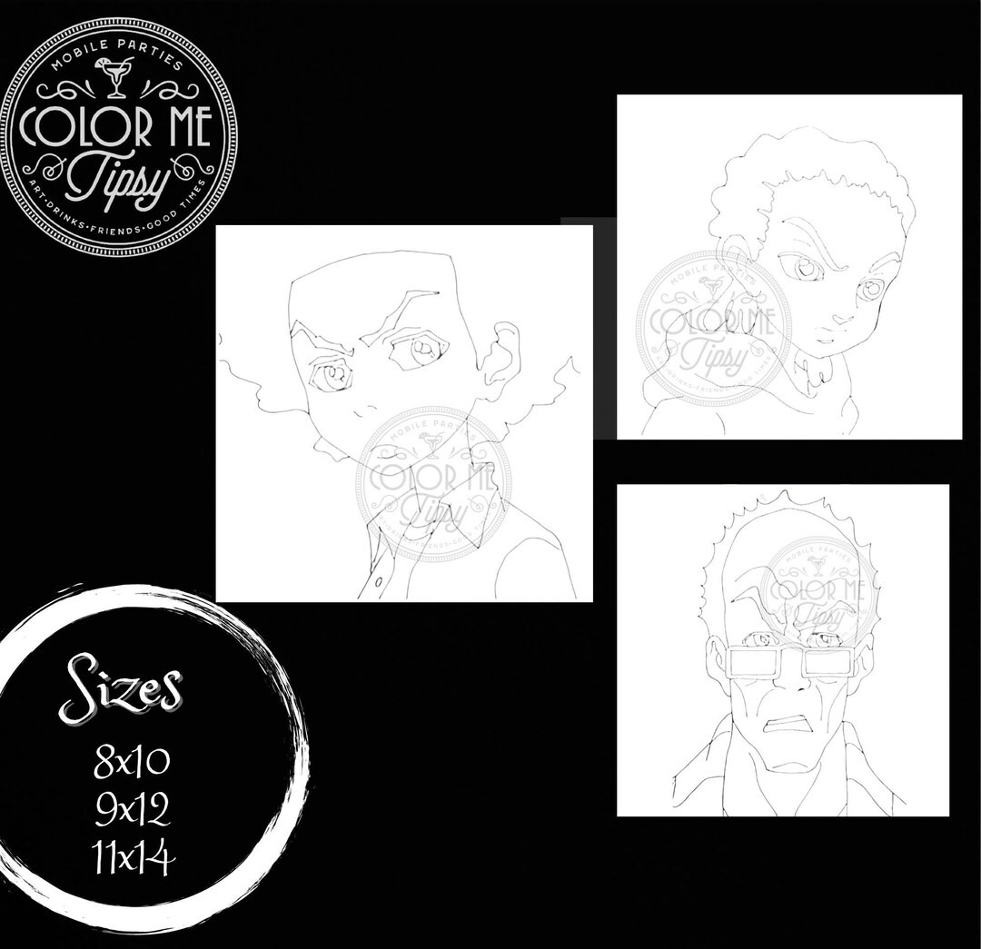 Predrawn Canvas/ Boondocks Tribute/ Presketched Canvas/ Adult Paint ...