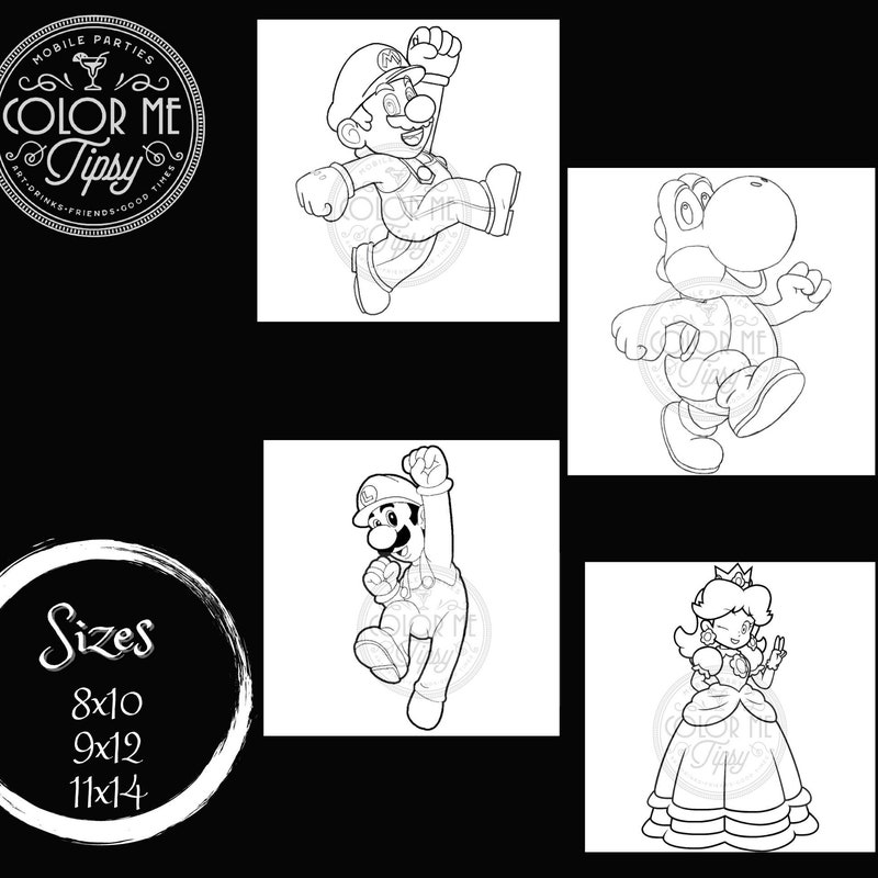 Super Mario Outline - Etsy