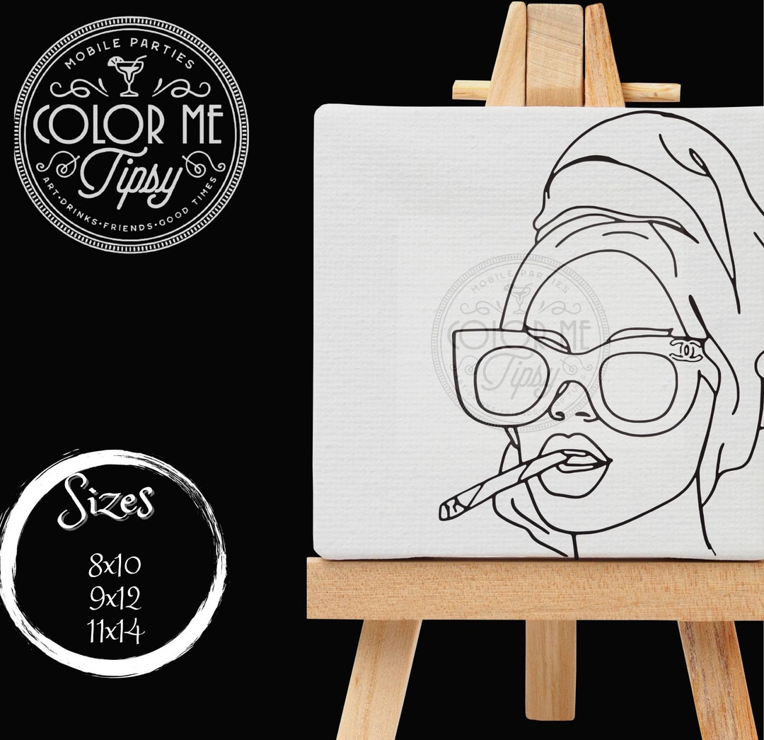 Predrawn / Mary Jane / Puff and Paint / Presketched / 420 Canvas/ Paint ...