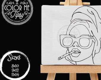 420 Pre-Drawn Canvas Art 420 Art.Stoned Beauty. Adult paint party ...