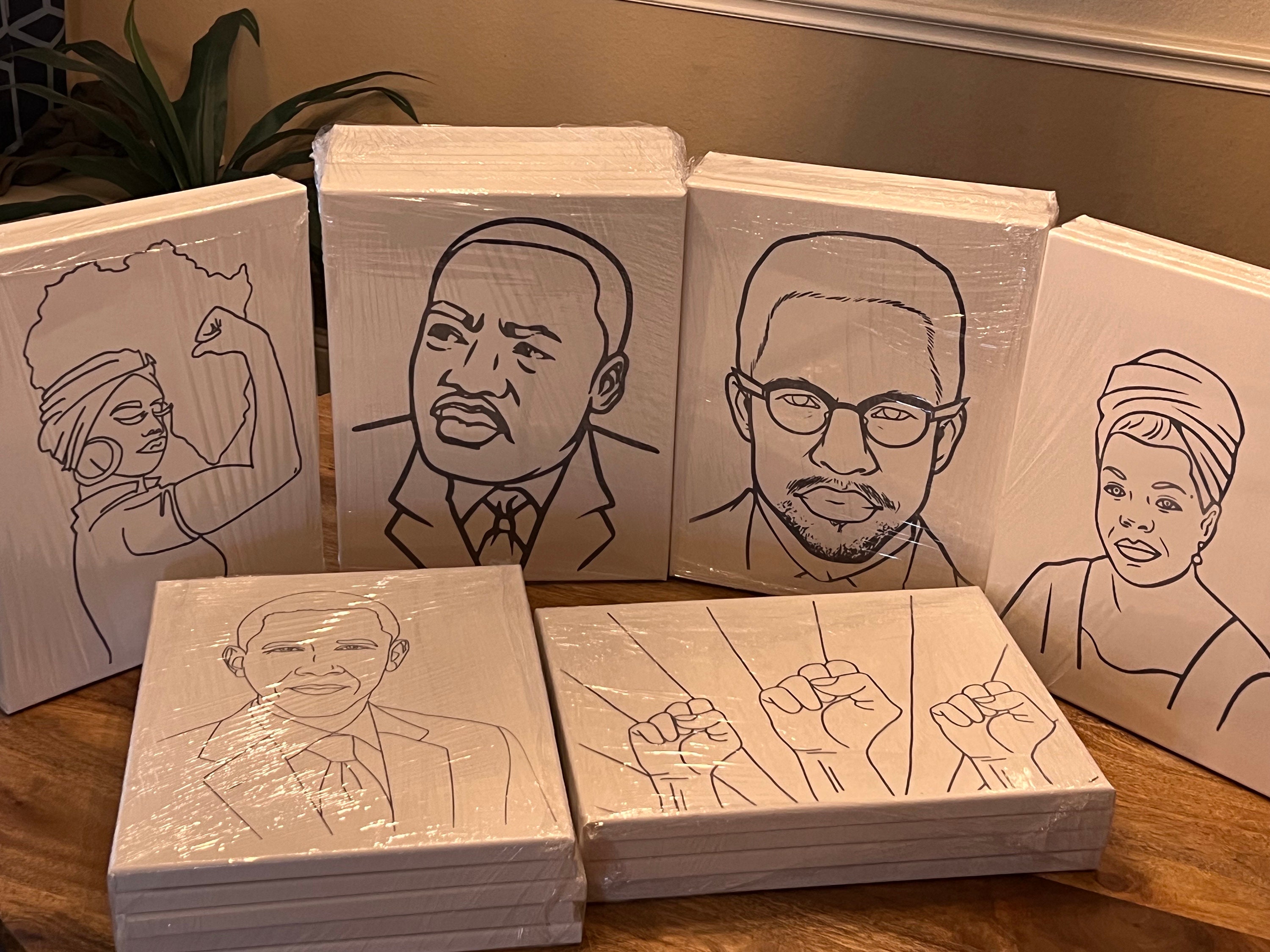 Predrawn Canvas/ Black History Month Tribute/ Maya Angelou/ Martin ...