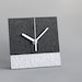 Grey Geometric Desk Clock for Minimalist Living Room, Small Industrial ...