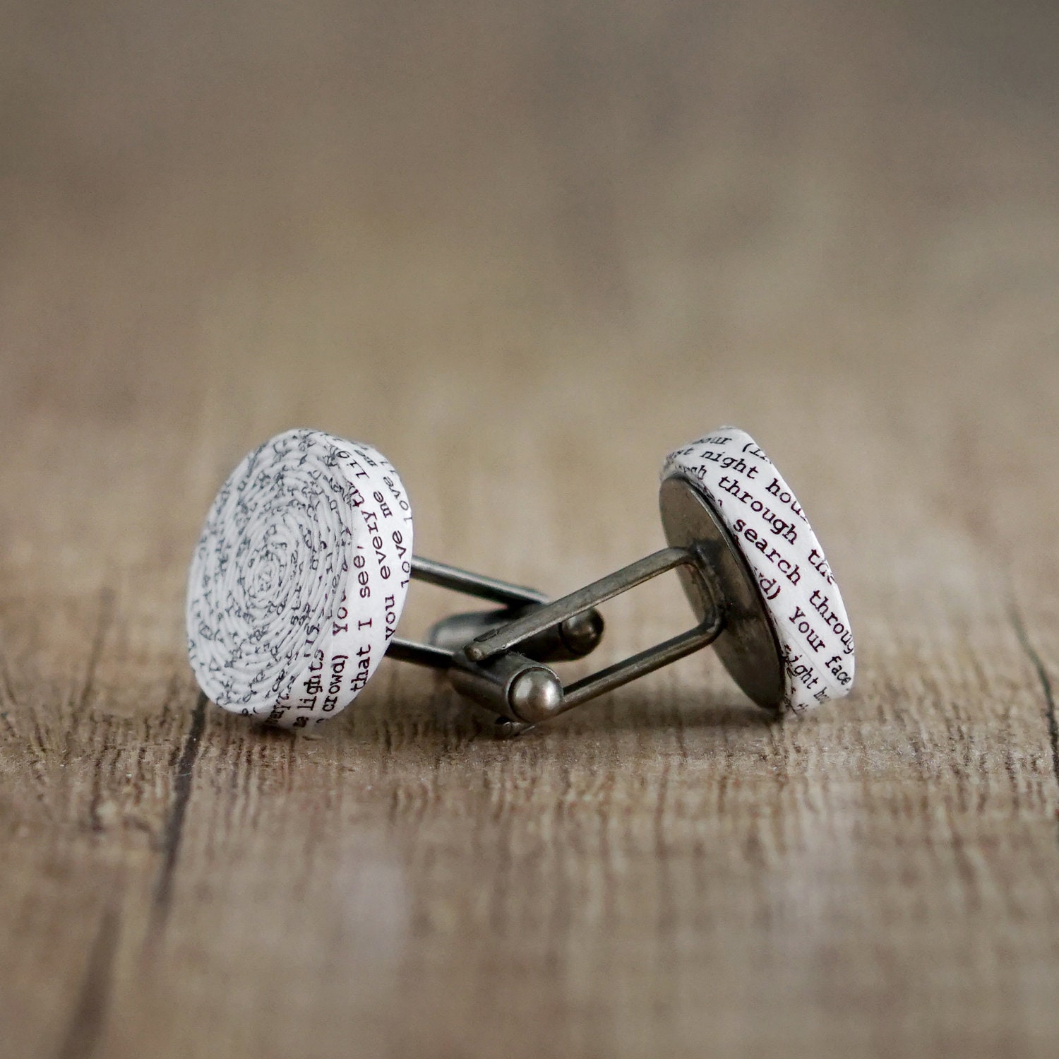 1st Anniversary Gift for Husband, Personalised Paper Cufflinks Handmade ...