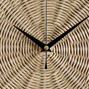 Modern Beige Wall Clock Handwoven From Ecological Wicker, Handmade ...