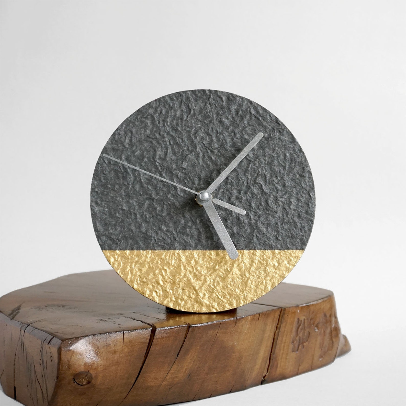 Recycled Newspaper Desk Clock, Handmade Table Clock, Industrial Home ...