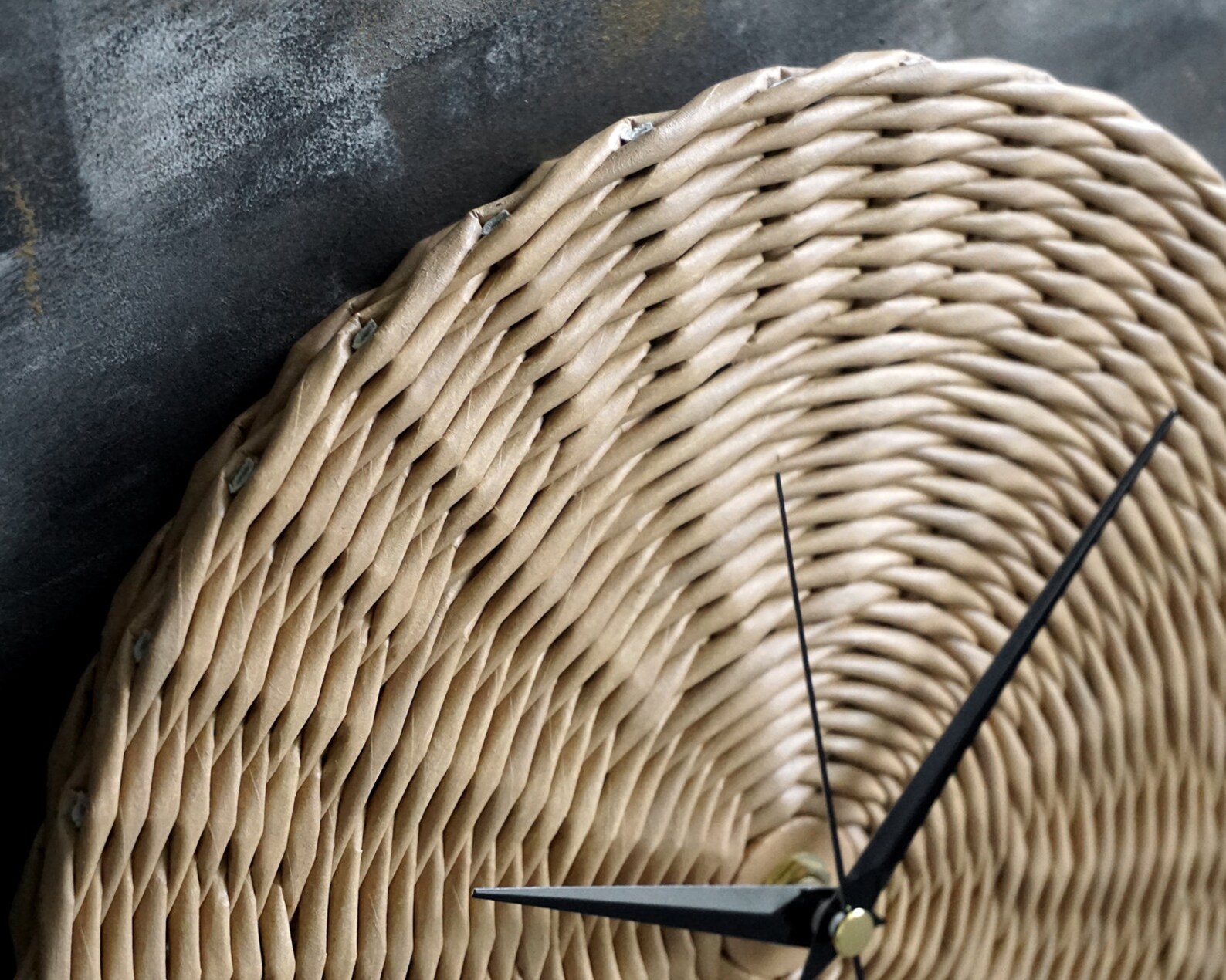 Modern Beige Wall Clock Handwoven From Ecological Wicker, Handmade ...