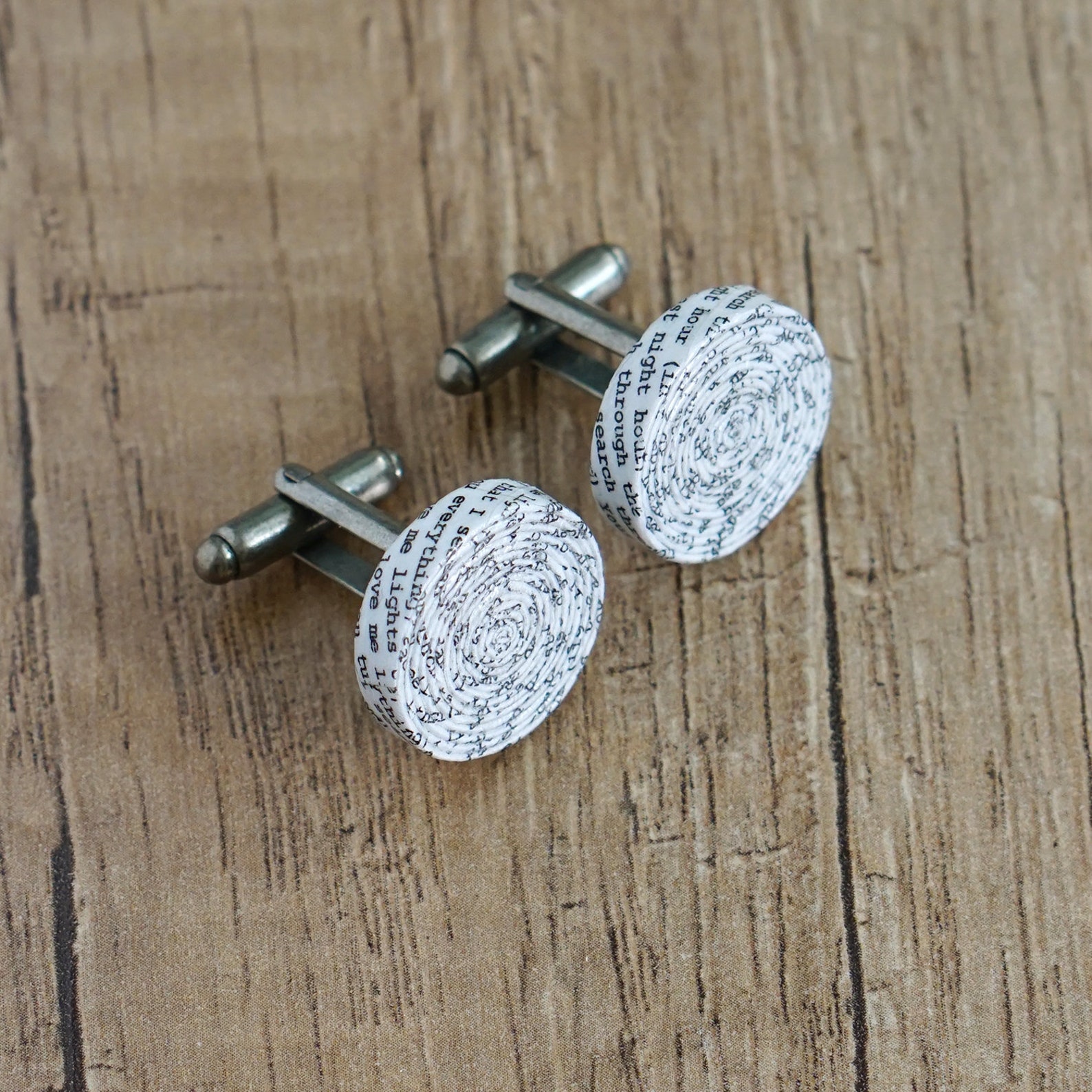 1st Anniversary Gift for Husband, Personalised Paper Cufflinks Handmade ...