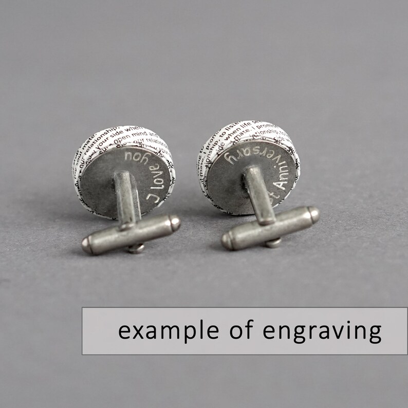 1st Anniversary Gift for Husband, Personalised Paper Cufflinks Handmade ...