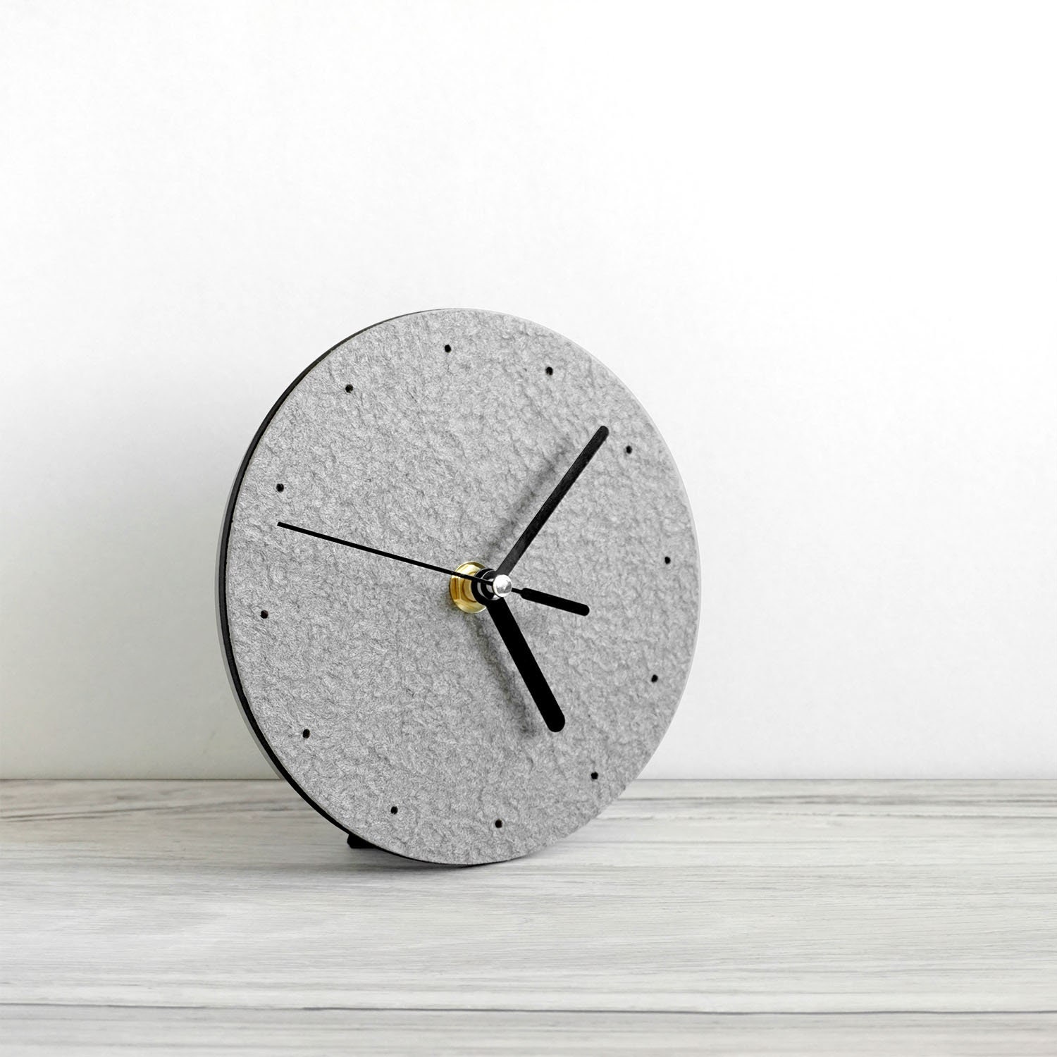 Grey Minimalist Table Clock for Modern Living Room, Handmade ...