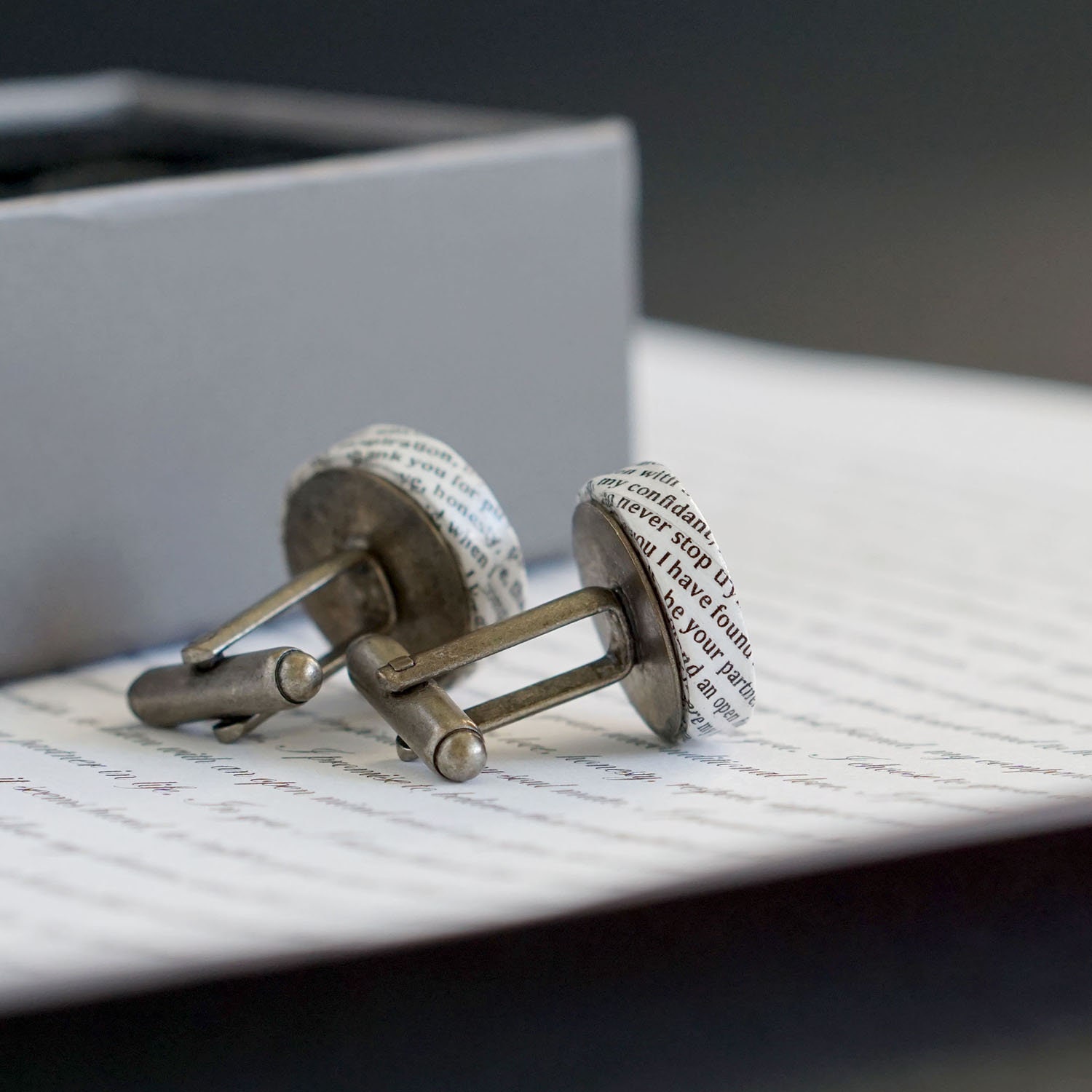 1st Anniversary Gift for Husband, Personalised Paper Cufflinks Handmade ...