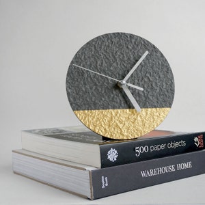 Recycled Newspaper Desk Clock, Handmade Table Clock, Industrial Home ...