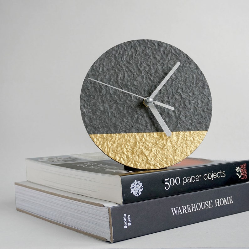 Recycled Newspaper Desk Clock Handmade Table Clock - Etsy