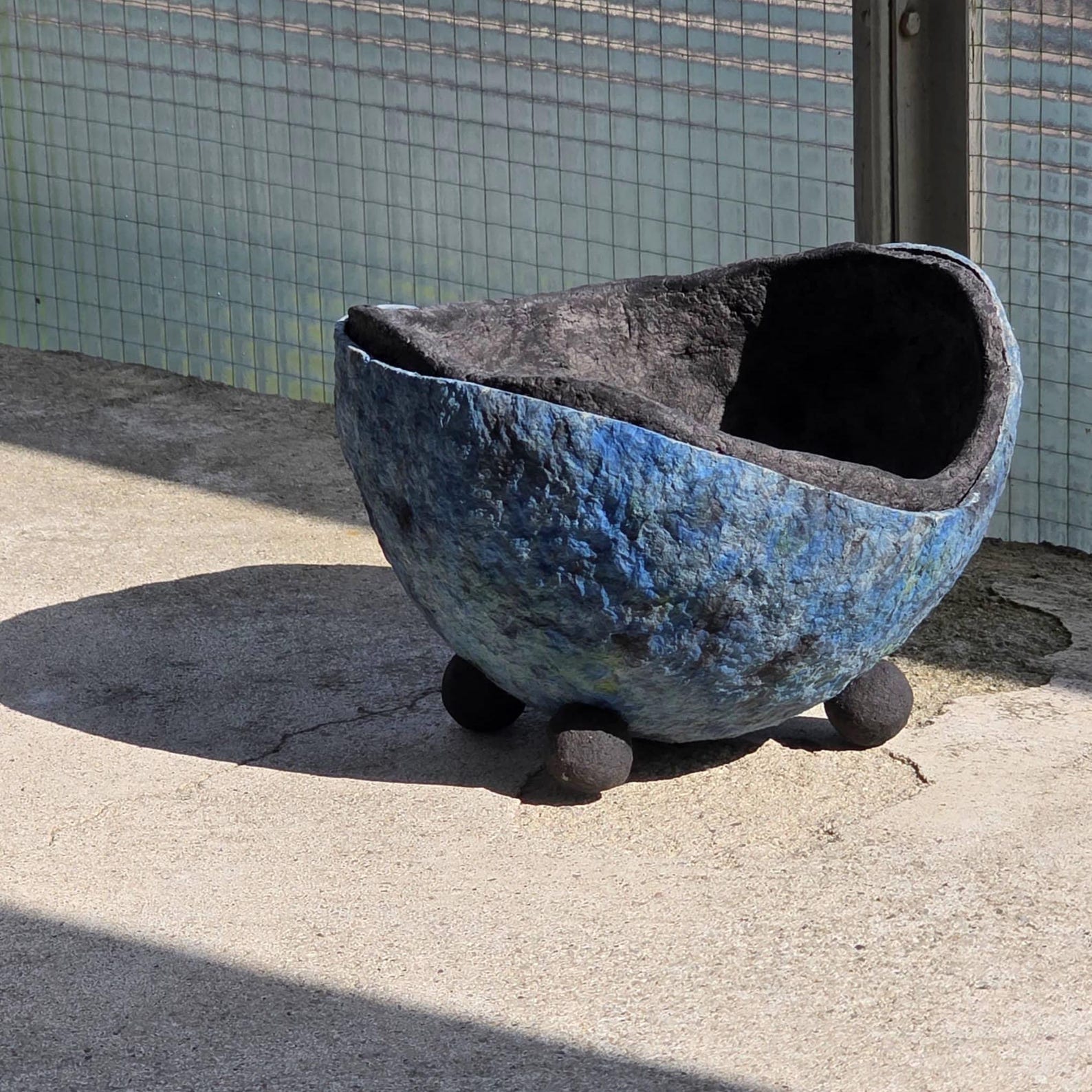 Stone-like Paper Mache Bowl, Handmade Sculptural Decor, Wabi-sabi ...