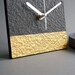 Minimalist Recycled Paper Mantel Clock, Grey & Gold Modern Table Clock ...