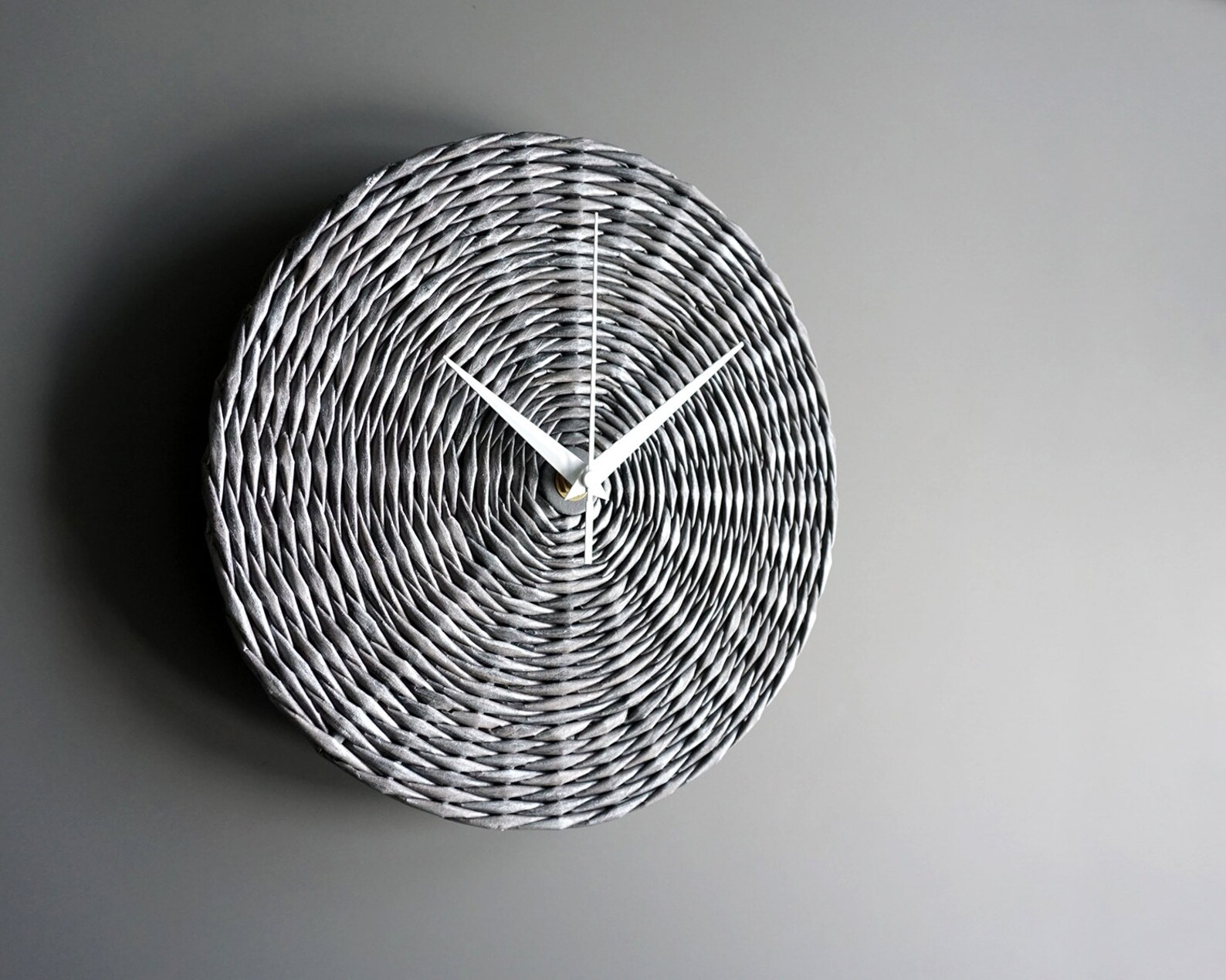 Grey Handwoven Wall Clock for Modern Industrial Interior Eco - Etsy