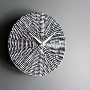 Grey Handwoven Wall Clock for Modern Industrial Interior, Eco Friendly ...