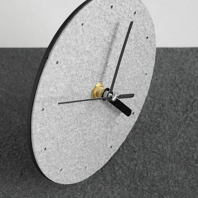 Grey Minimalist Table Clock for Modern Living Room, Handmade ...