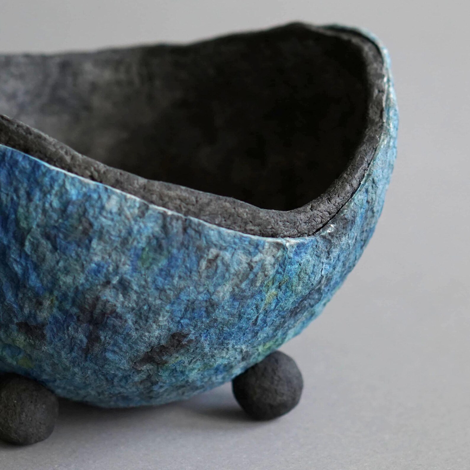 Stone-like Paper Mache Bowl, Handmade Sculptural Decor, Wabi-sabi ...