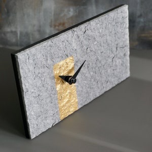 Minimalist Gold Mantel Clock Modern Recycled Paper Table - Etsy