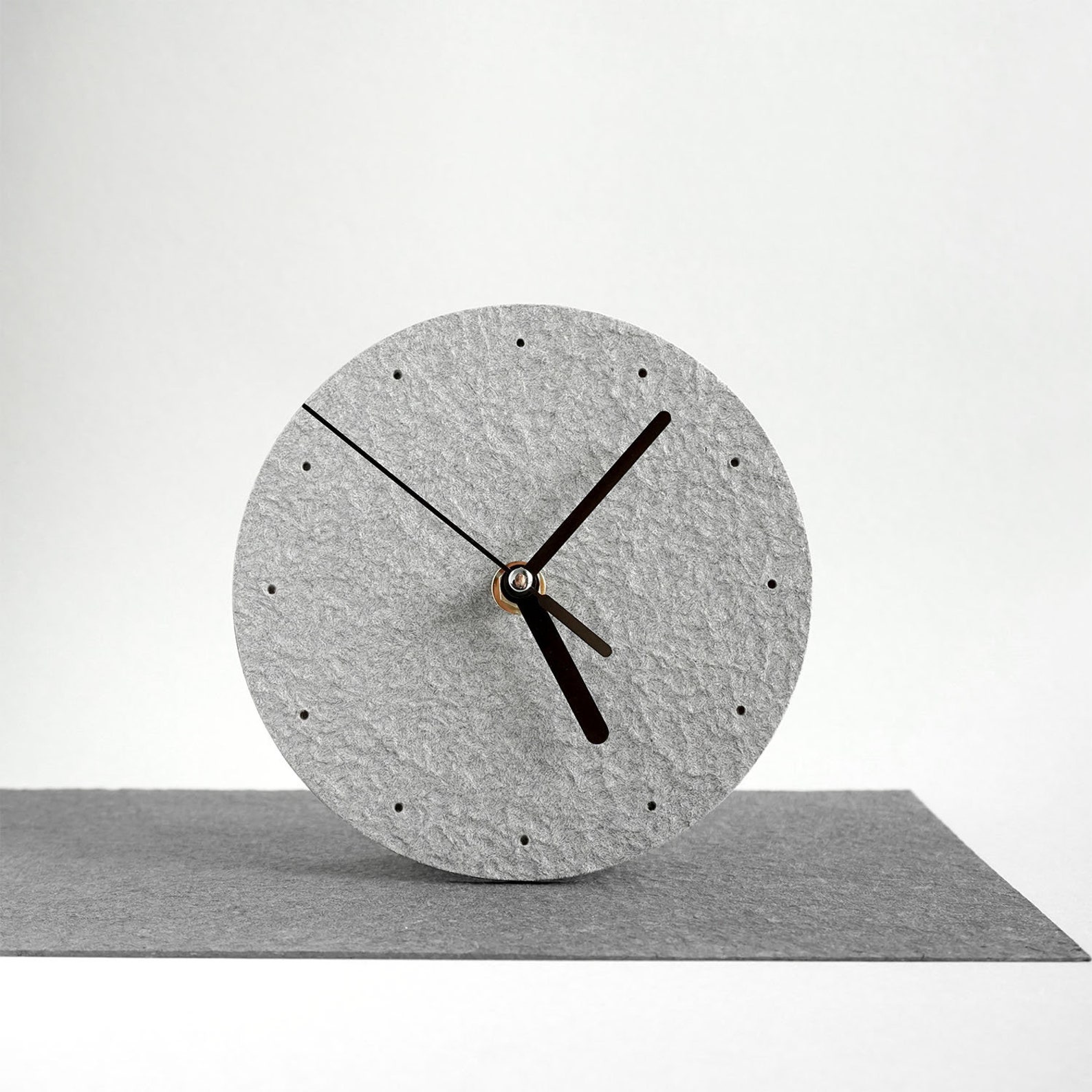 Grey Minimalist Table Clock for Modern Living Room, Handmade ...