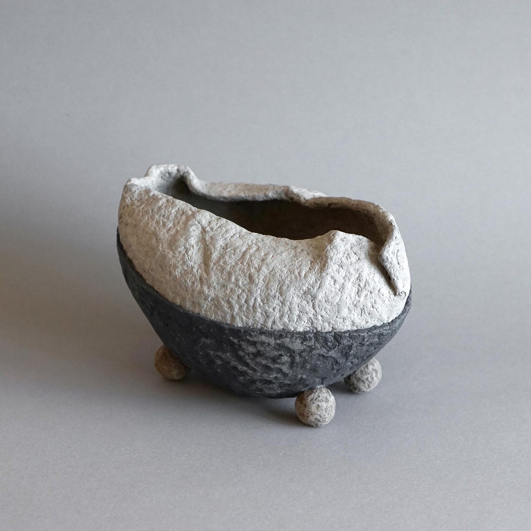 Handmade Paper Mache Art for Modern Interiors, Stone Inspired Organic ...