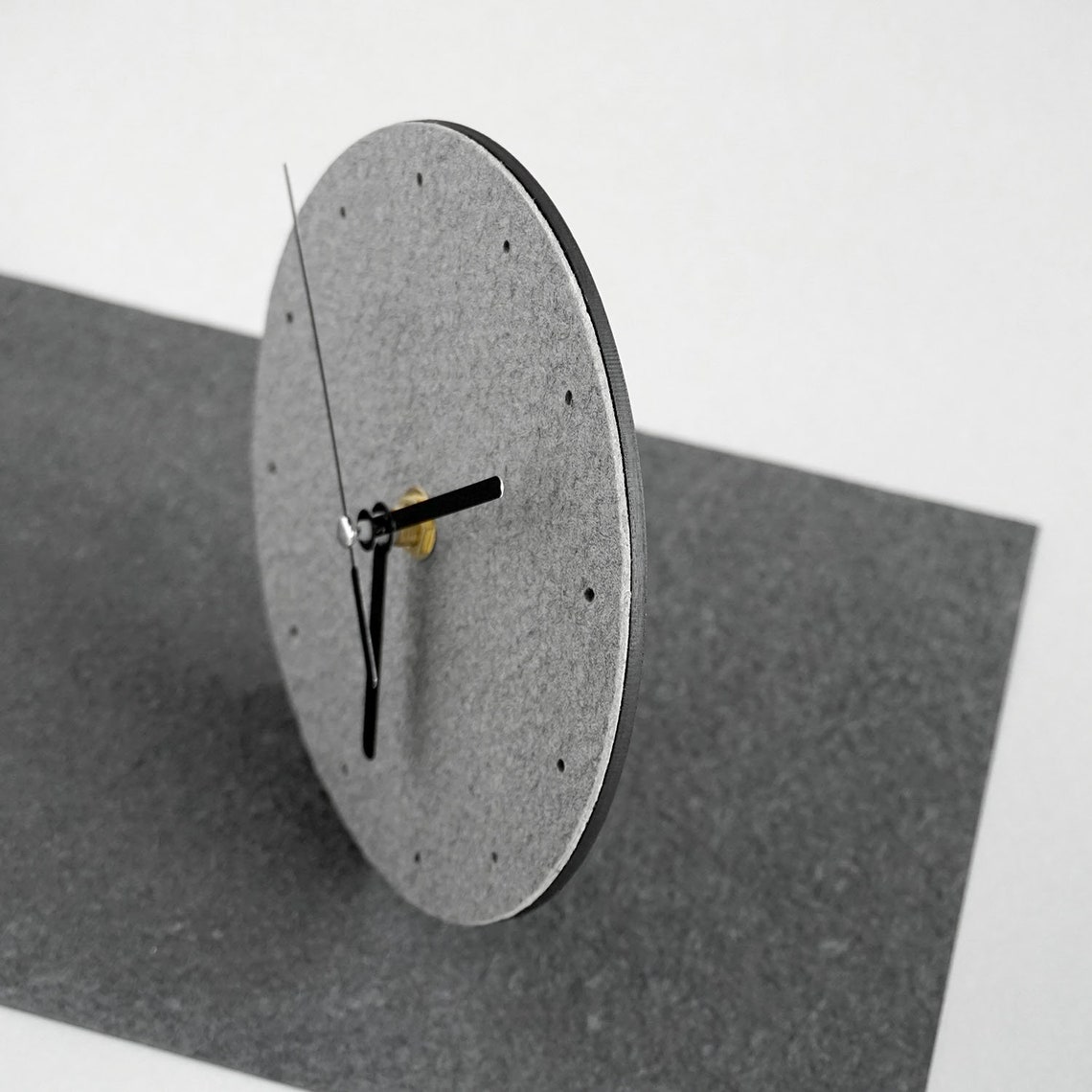 Grey Minimalist Table Clock for Modern Living Room, Handmade ...