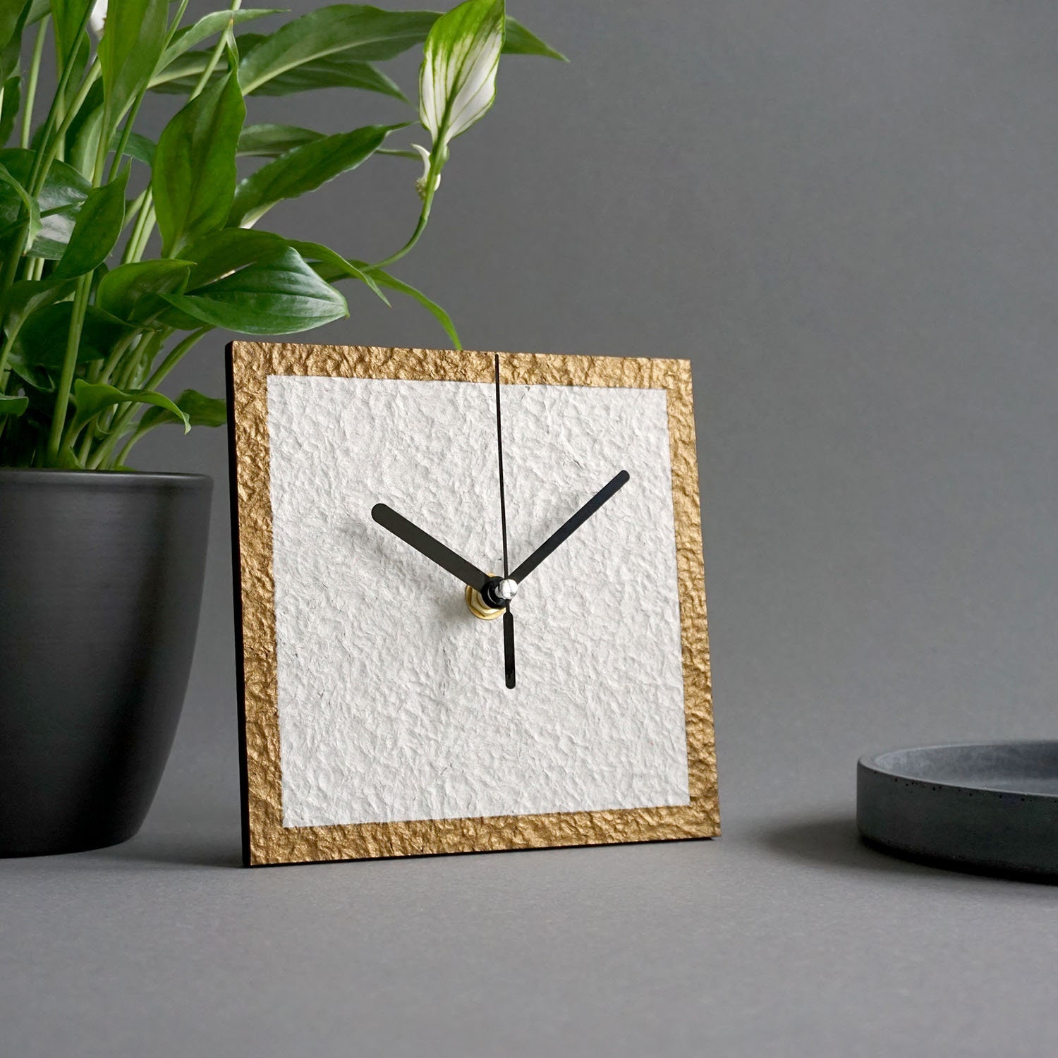 Handmade Recycled Paper Desk Clock 1st Anniversary Gift for - Etsy