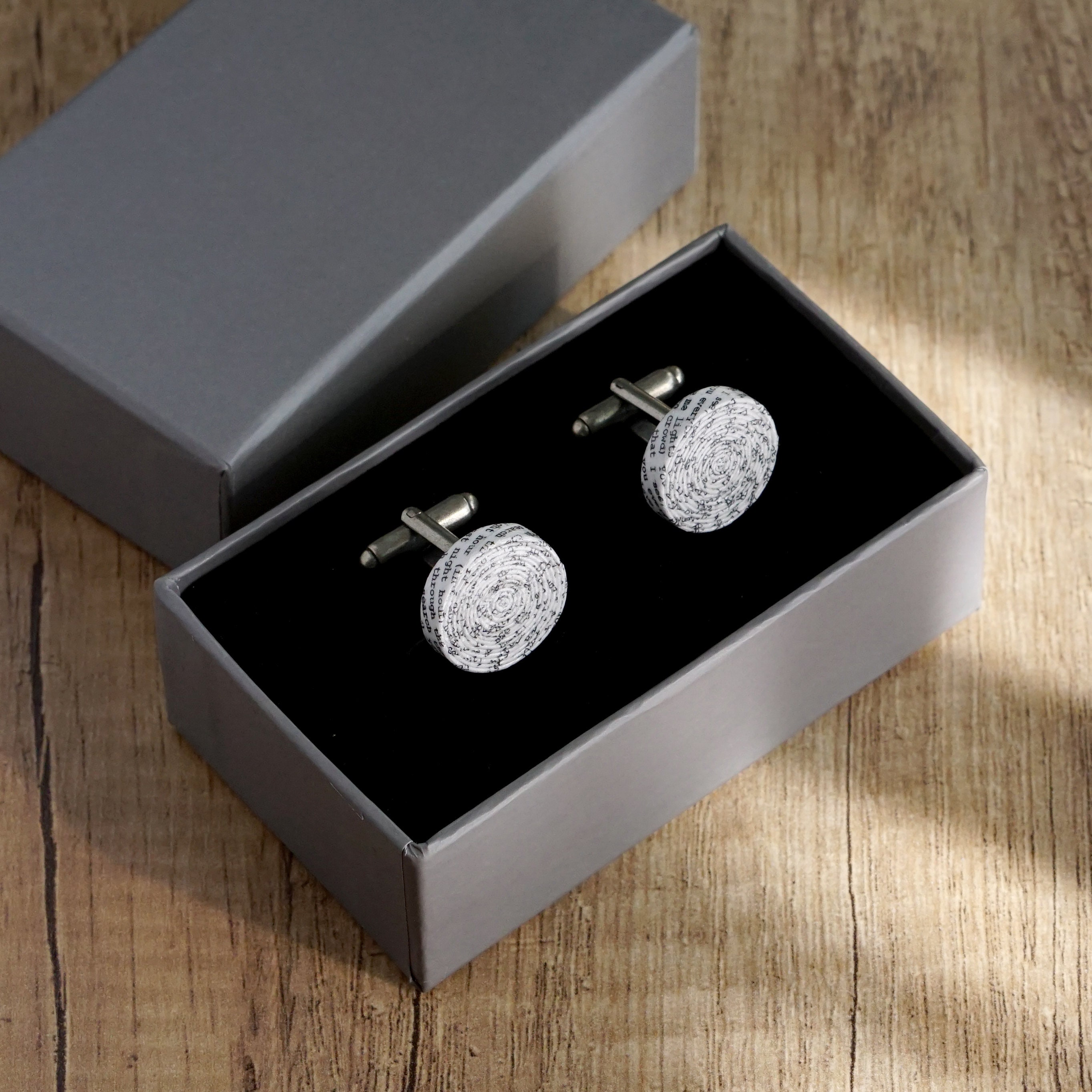 1st Anniversary Gift for Husband, Personalised Paper Cufflinks Handmade ...
