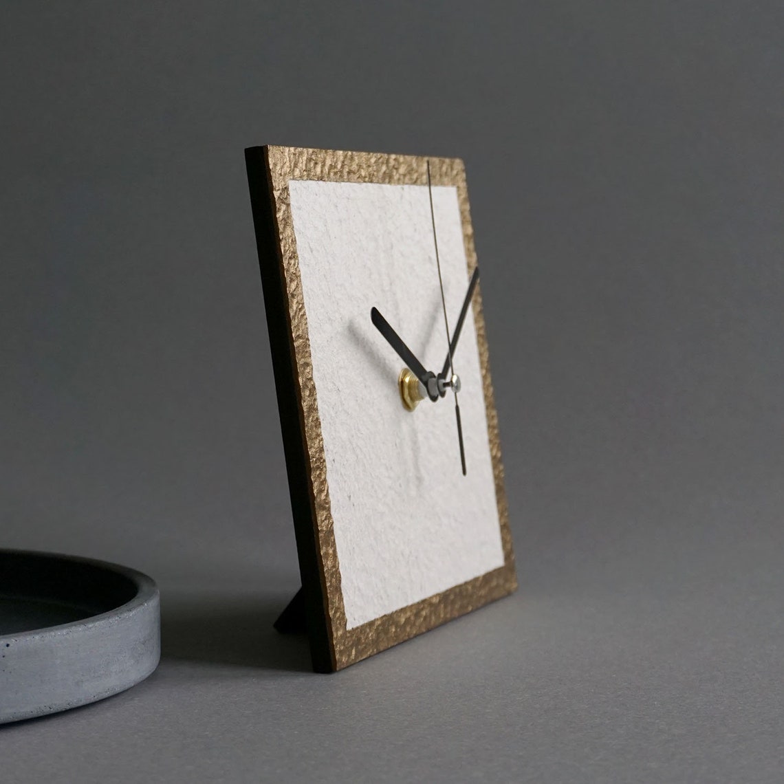 Handmade Recycled Paper Desk Clock 1st Anniversary Gift for - Etsy