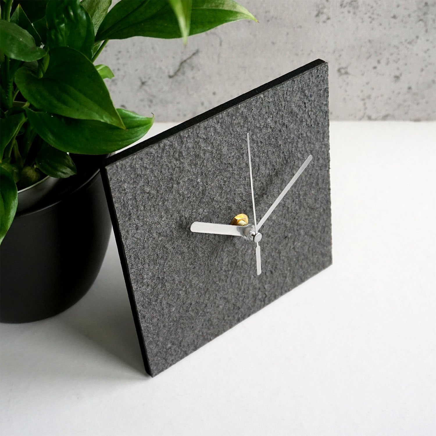 Black Square Table Clock for Minimalist Office, Modern Mantel Clock ...