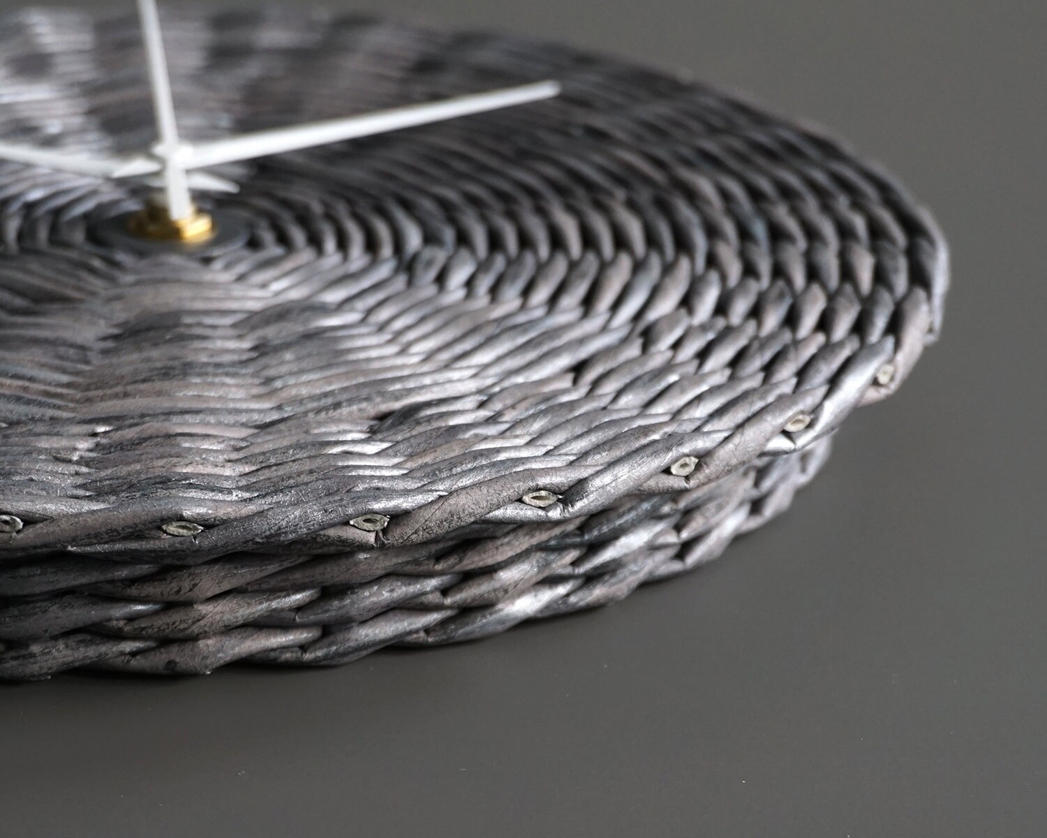 Grey Handwoven Wall Clock for Modern Industrial Interior Eco - Etsy