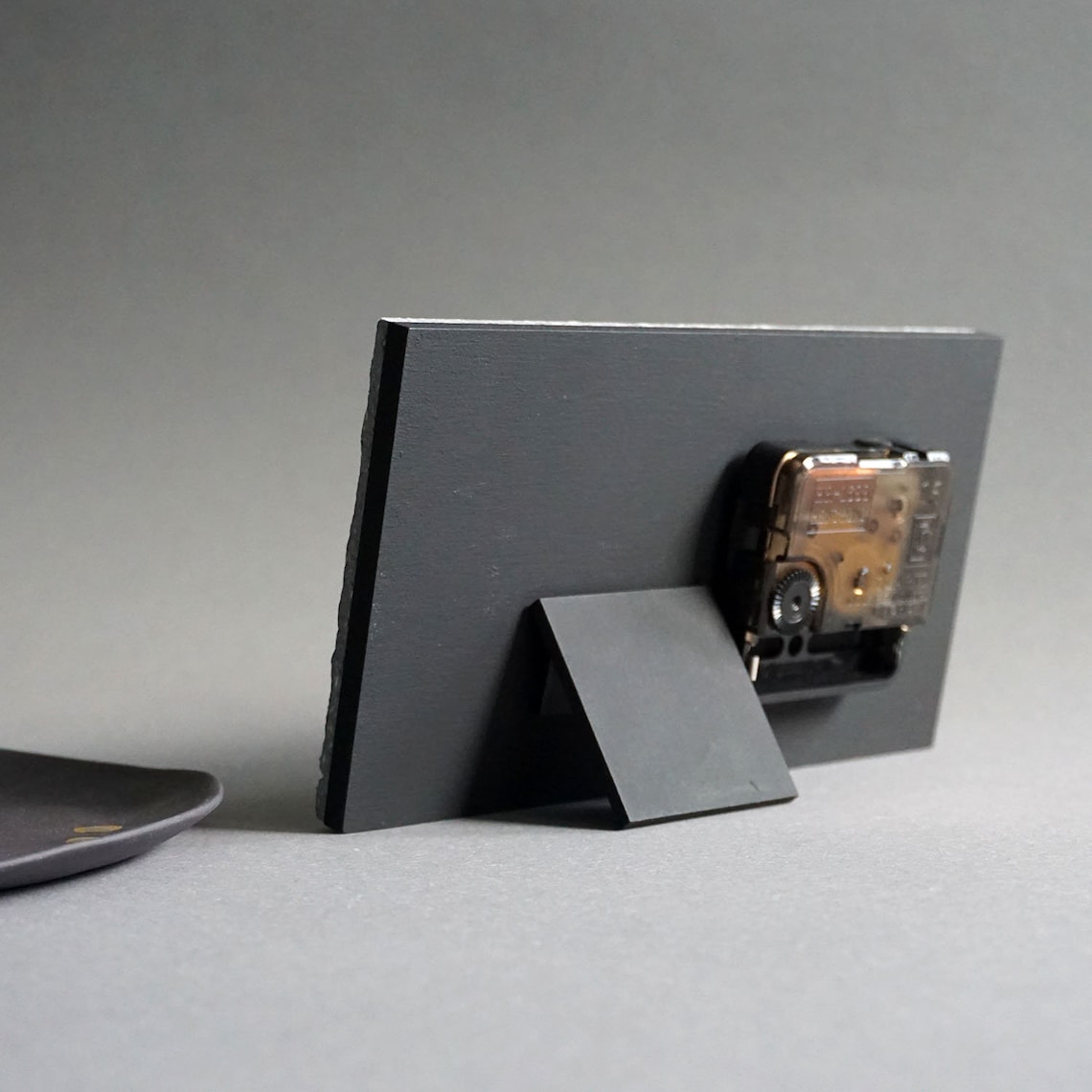 Black Minimalist Mantel Clock Handmade Industrial Paper Desk - Etsy