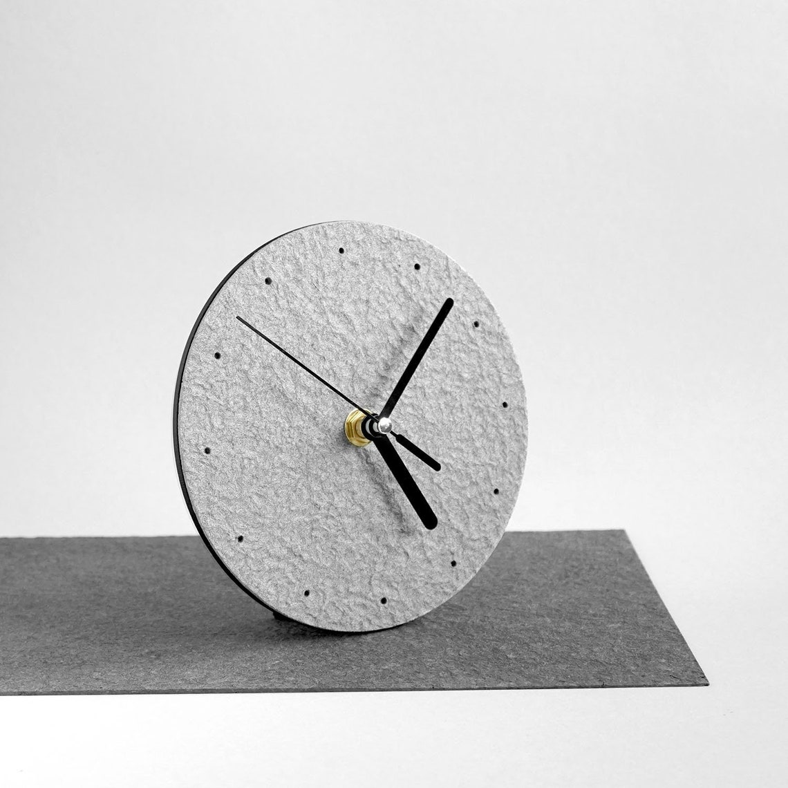 Grey Minimalist Table Clock for Modern Living Room, Handmade ...