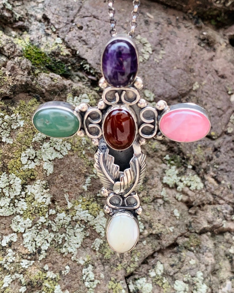 Sterling Silver Navajo Style Cross Pendant - Etsy
